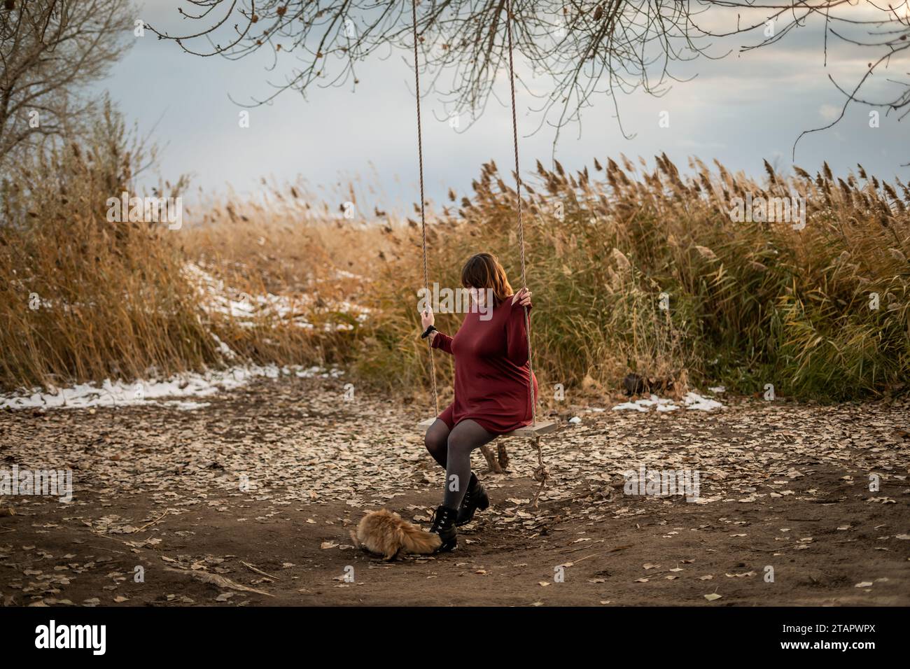 Gorgeous Setting Outside Portrait Pretty Female Brown Hair with ...