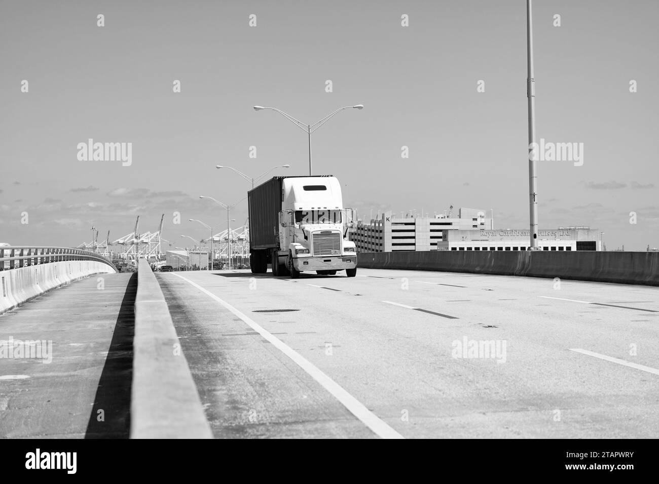 Miami, Florida USA - April 15, 2021: Freightliner Cascadia truck on the ...