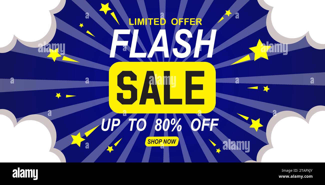 Flash sale discount banner template promotion Stock Vector Image & Art ...