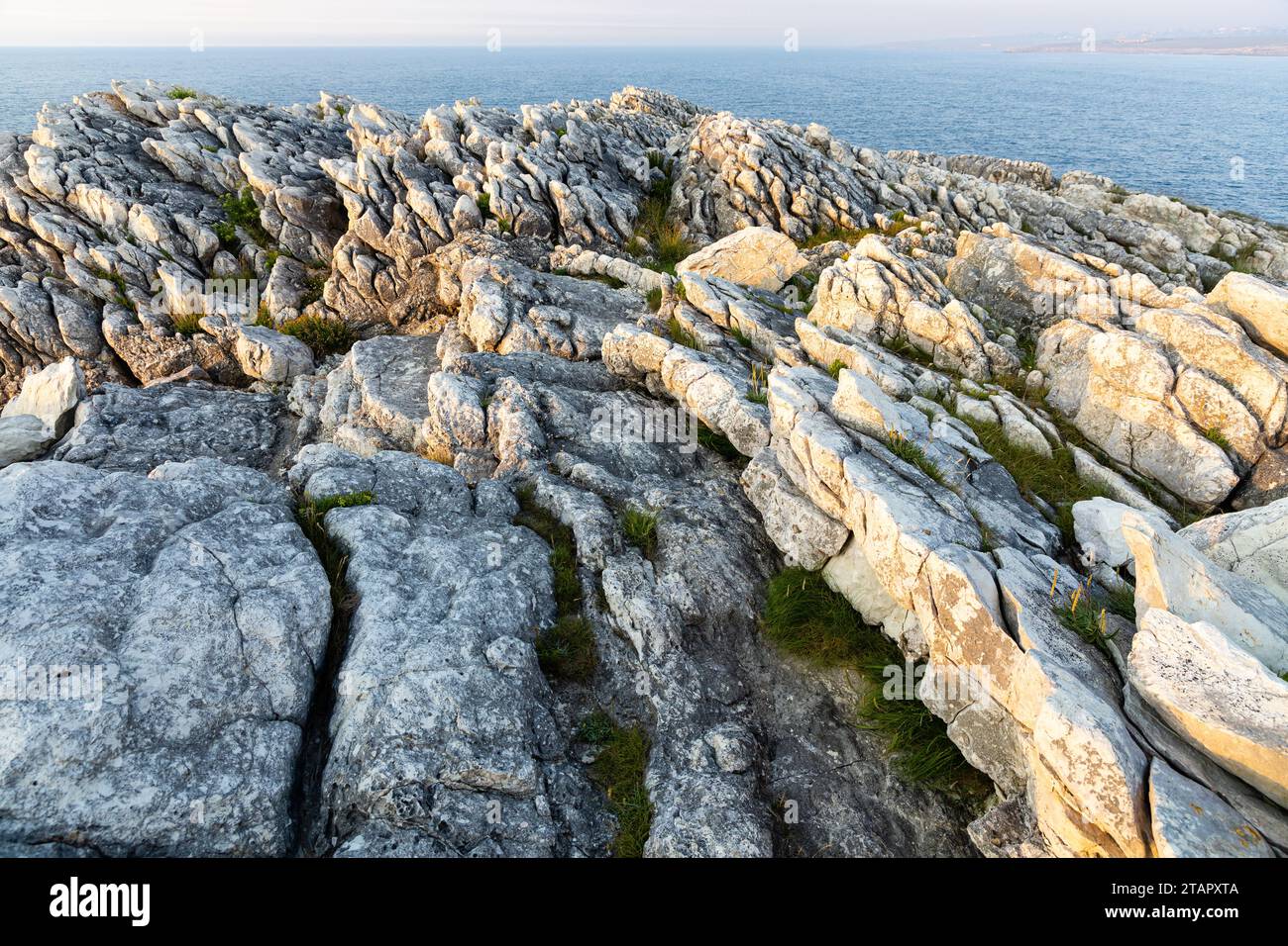 The geological formations (coastal rocks) on the island of Virgen del ...