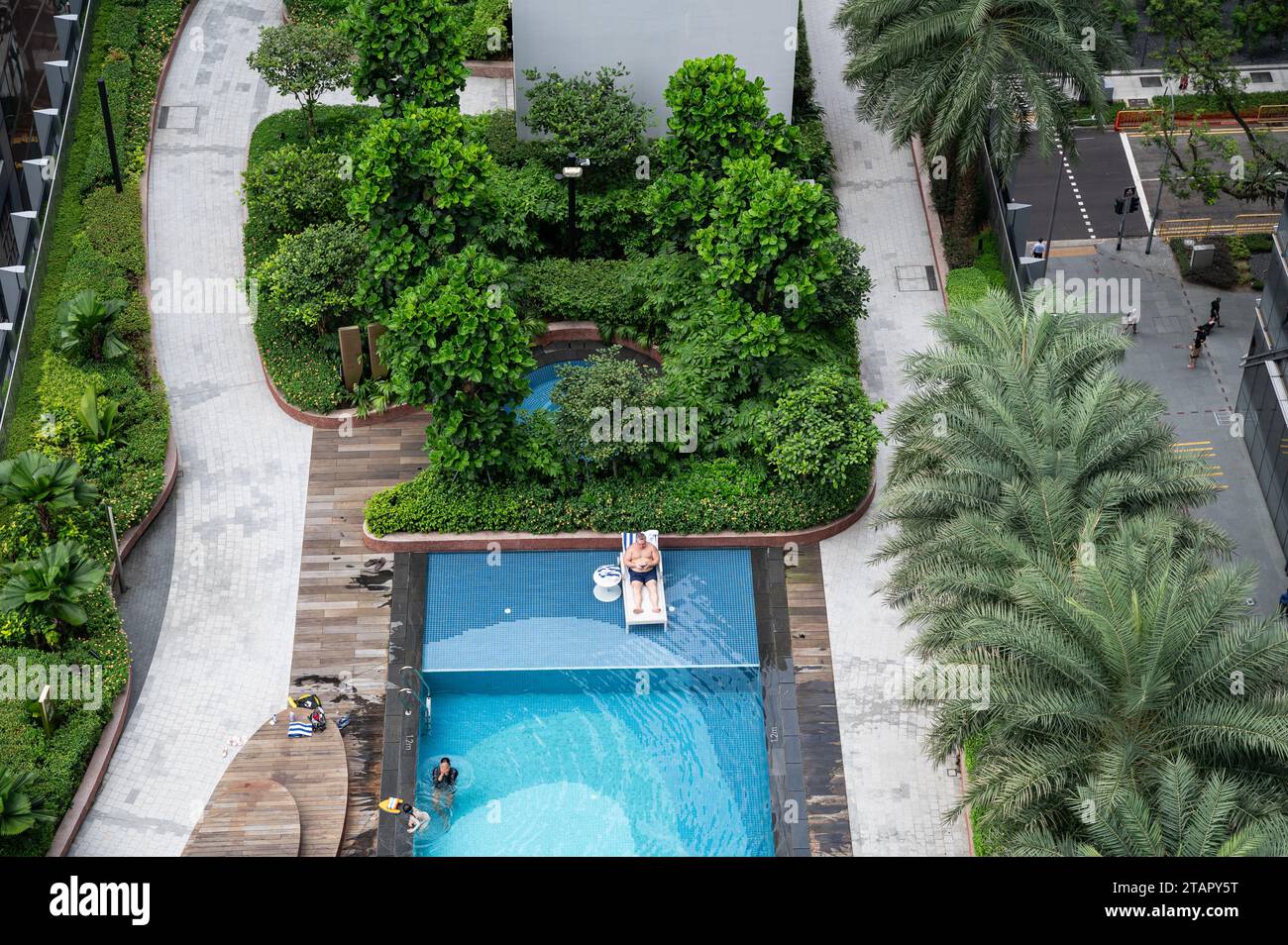01.08.2023, Singapore, Republic of Singapore, Asia - View from the Green Oasis observation deck ...