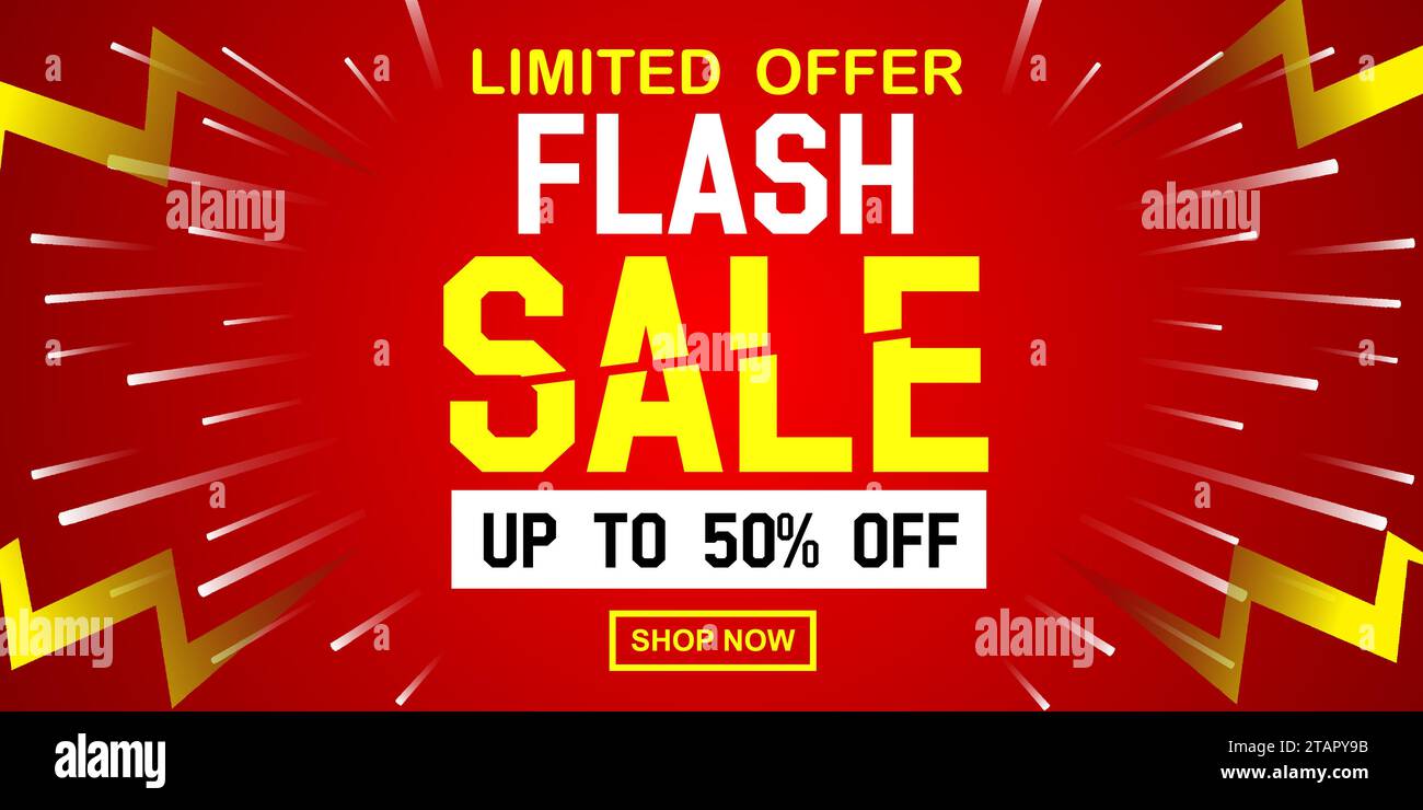 Flash sale discount banner template promotion Stock Vector Image & Art ...