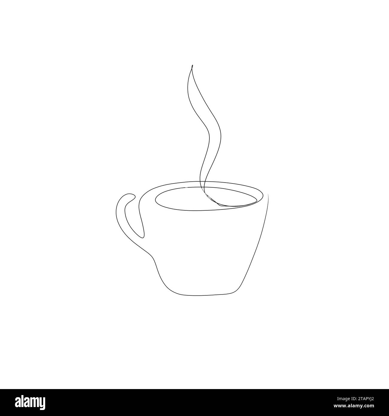 Continuous line art or One Line Drawing of coffee,warm. Coffee cup shop ...