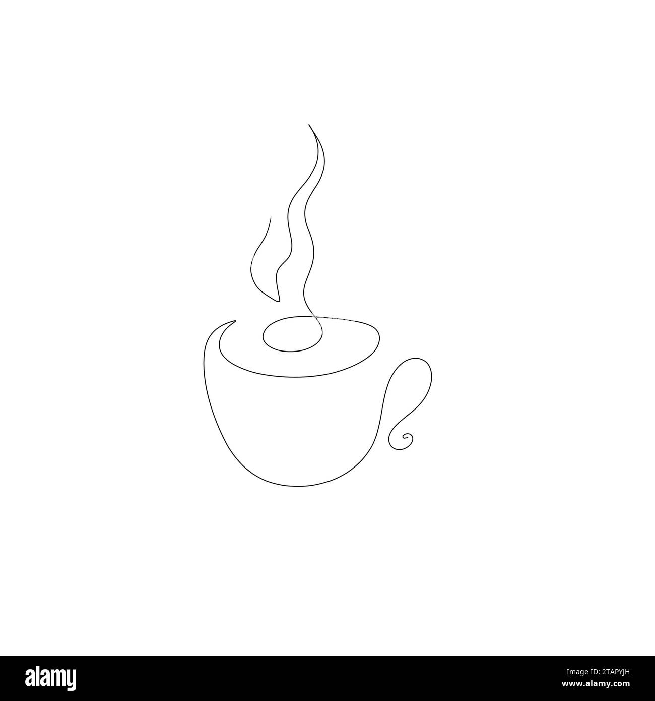 Continuous line art or One Line Drawing of coffee,warm. Coffee cup shop ...