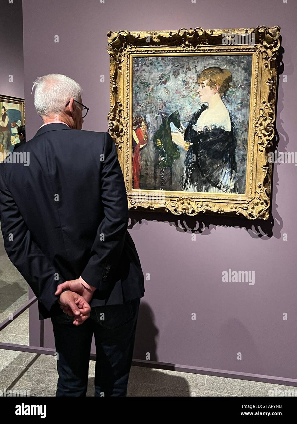 Visitors at the Manet/Degas exhibition at the Metropolitan Museum of ...