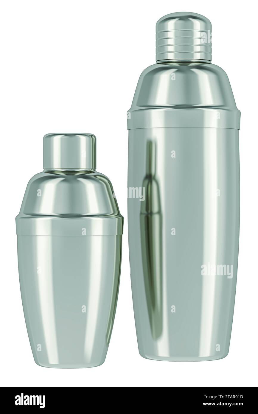 Cocktail shakers, 3D rendering isolated on white background Stock Photo ...