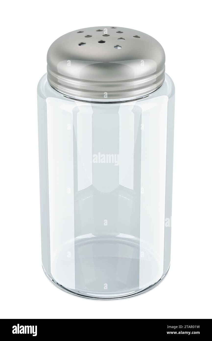 Empty Salt shaker, salt pot. 3D rendering isolated on white background ...