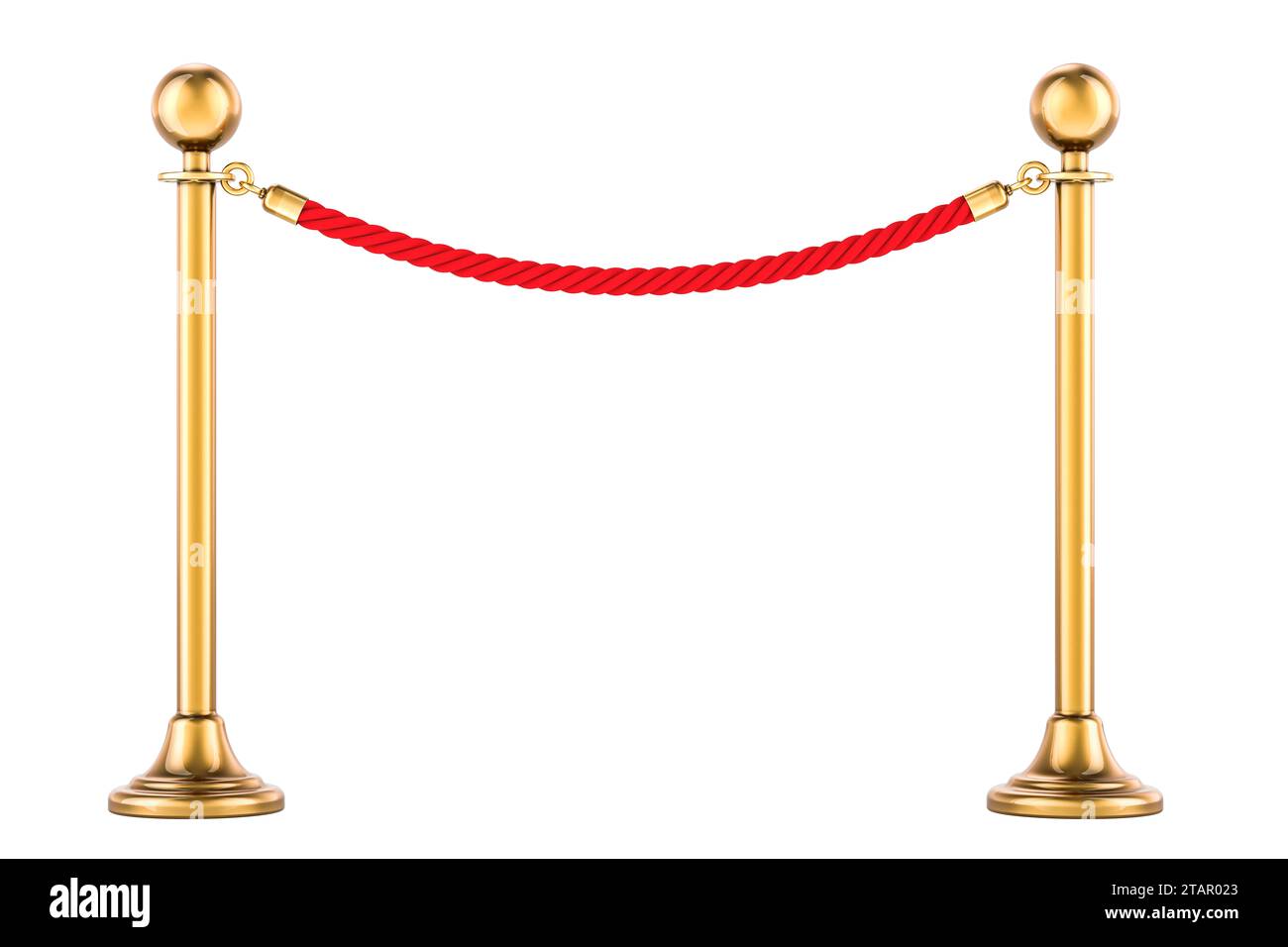 Red barrier rope, 3D rendering isolated on white background Stock Photo ...