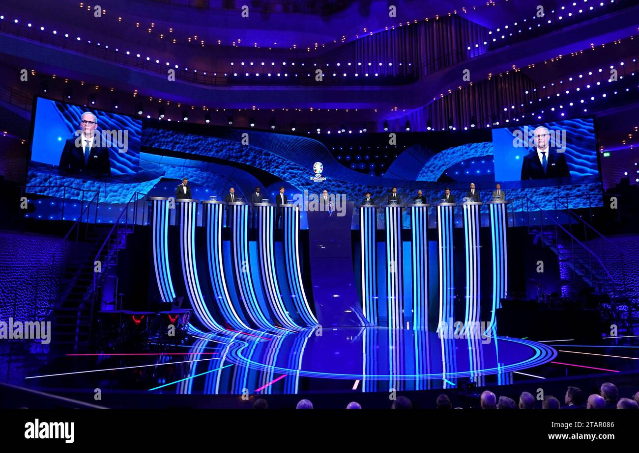 UEFA Deputy General Secretary Giorgio Marchetti (centre) during the ...