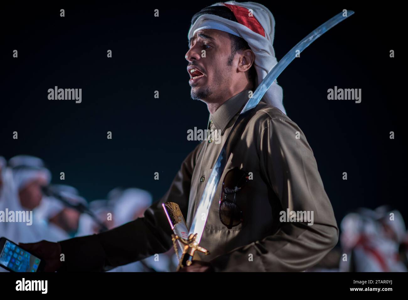 Doha, Qatar, December 18,2017 : The sword dance called the "ardha" at ...