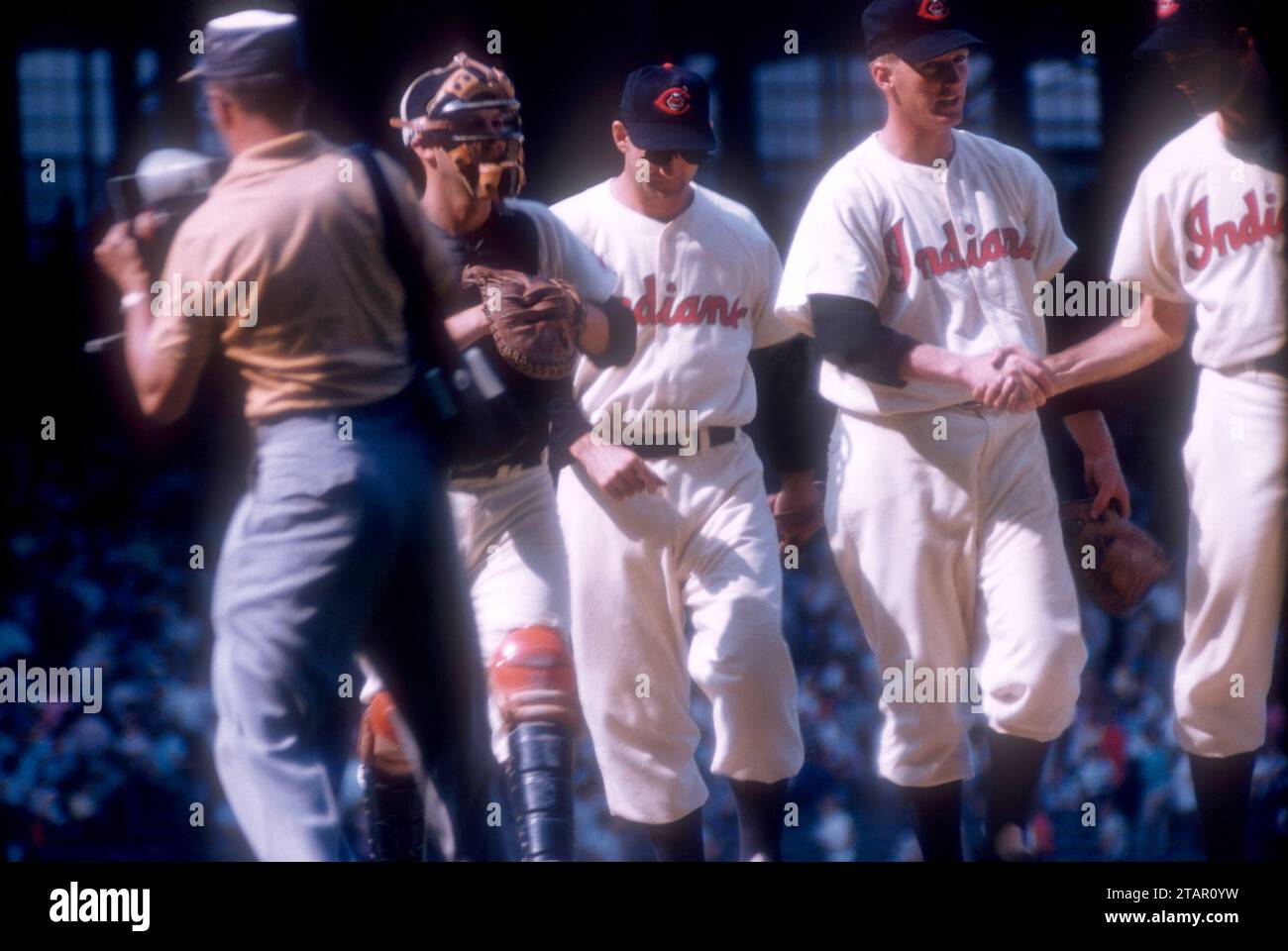 CLEVELAND, OH - 1955: Pitcher Herb Score #27 of the Cleveland Indians ...