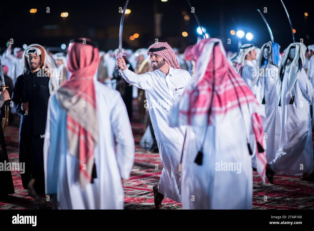 Doha, Qatar, December 18,2017 : The sword dance called the "ardha" at ...