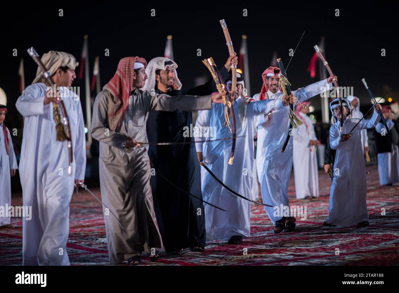 Doha, Qatar, December 18,2017 : The sword dance called the "ardha" at ...