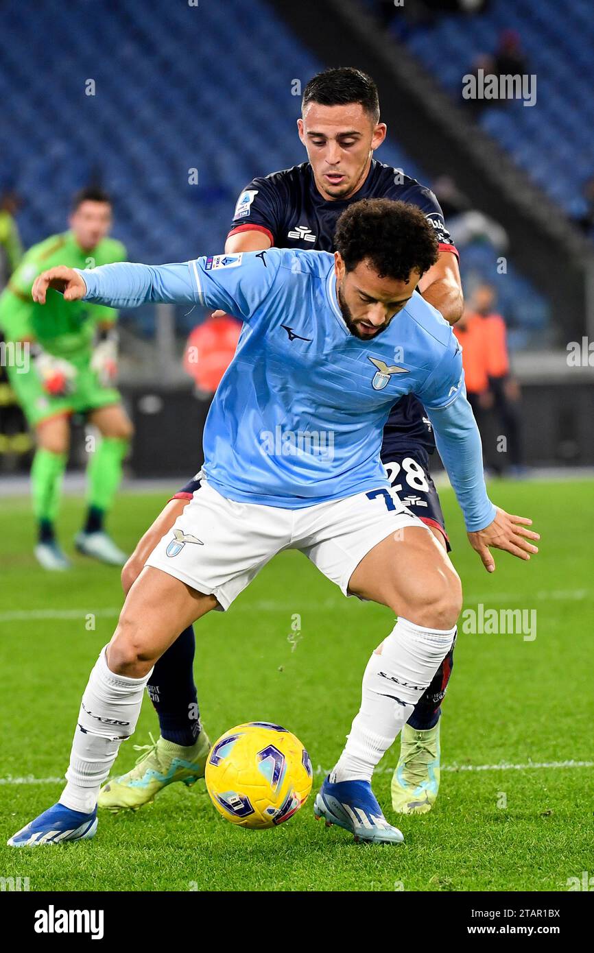 Rome, Italy. 02nd Dec, 2023. Felipe Anderson of SS Lazio and Gabriele ...