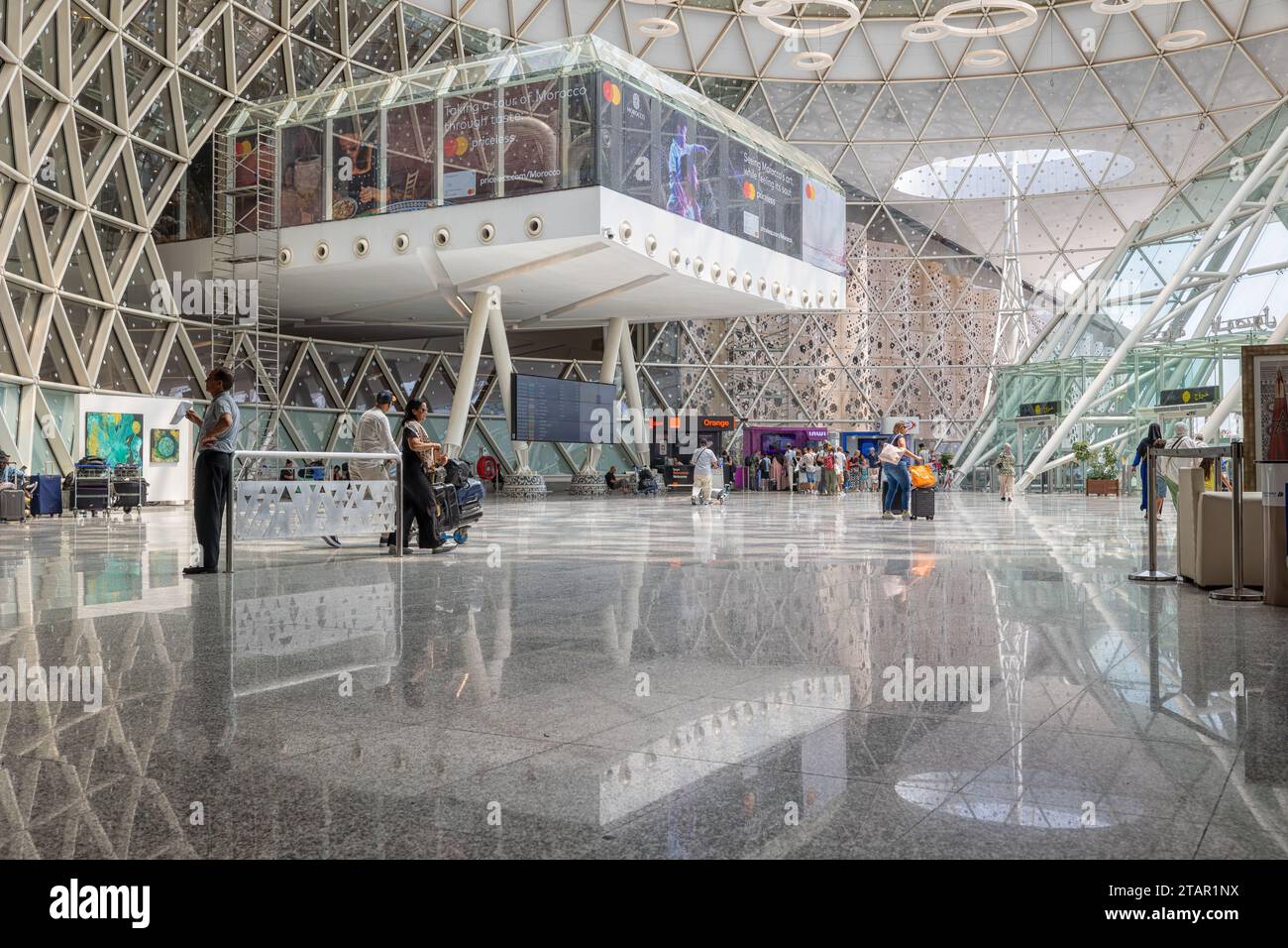 Marrakech, Morocco - August 1, 2023: Interior of the Marrakech-Menara ...