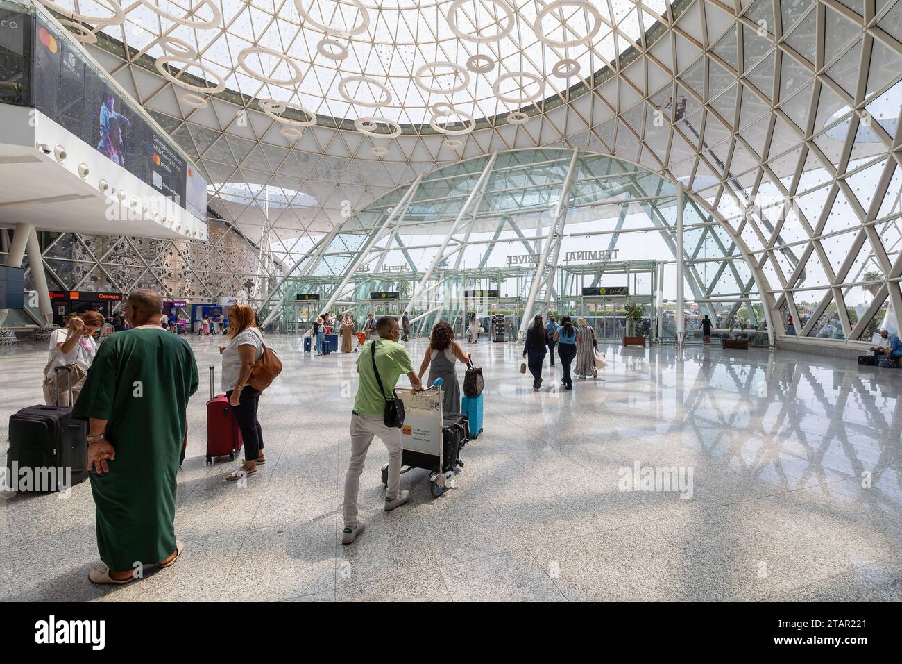 Marrakech, Morocco - August 1, 2023: Interior of the Marrakech-Menara ...
