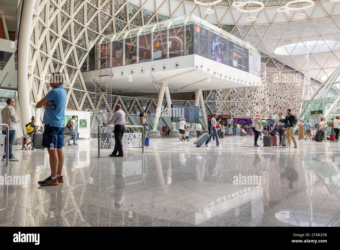 Marrakech, Morocco - August 1, 2023: Interior of the Marrakech-Menara ...