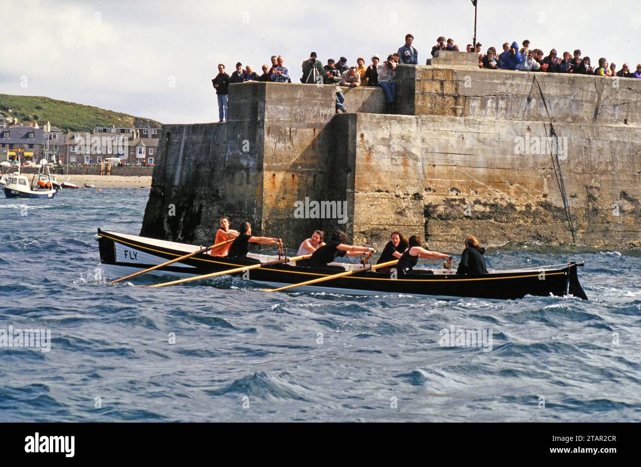 The Gig Fly approaching the finish line in one of the ladies races at ...