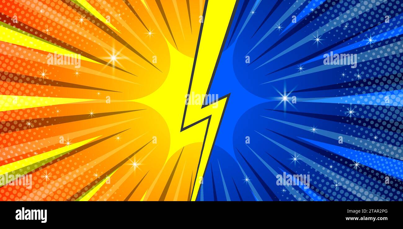 Versus with background in flat comic style design with halftones ...