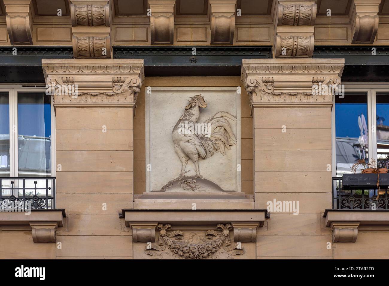 Relief of the Gallic Rooster, considered a national symbol of France as ...