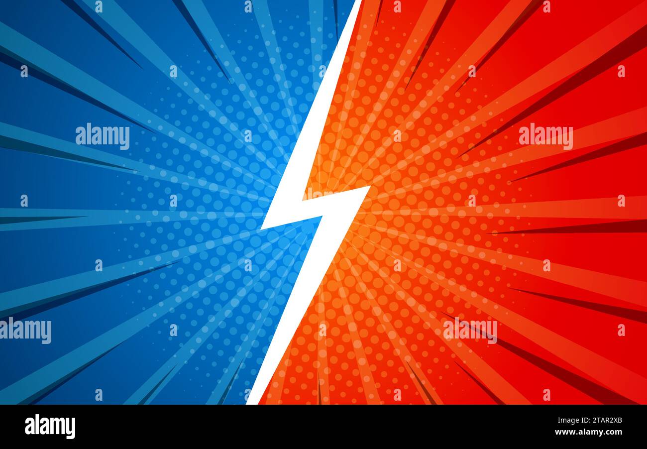 Versus with background in flat comic style design with halftones ...