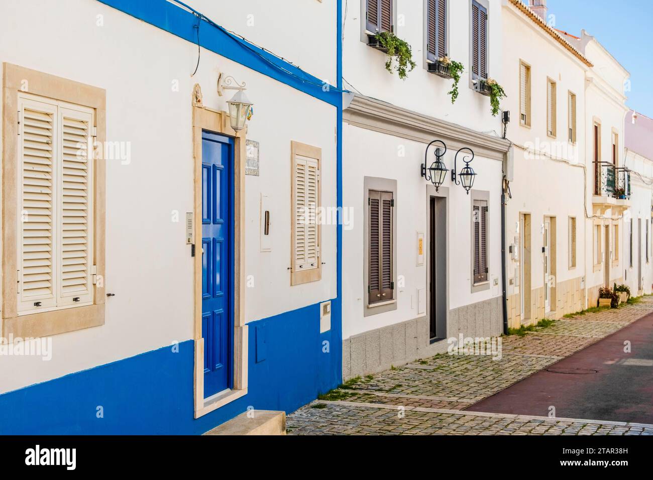 Awesome view of portuguese traditional houses, algarve typical design ...