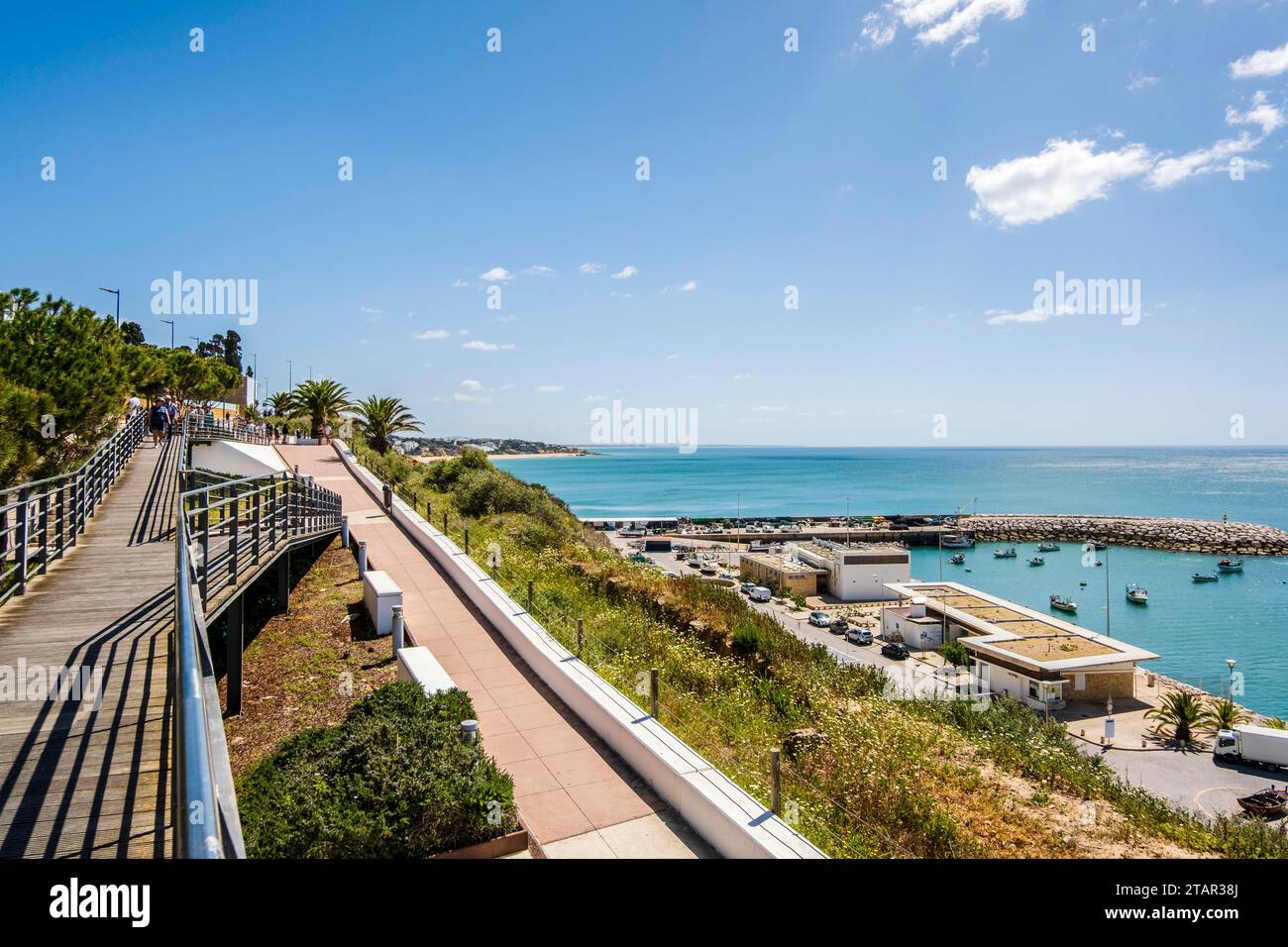 Awesome view of Marina in Albufeira, beautiful summer picture, blue sky ...