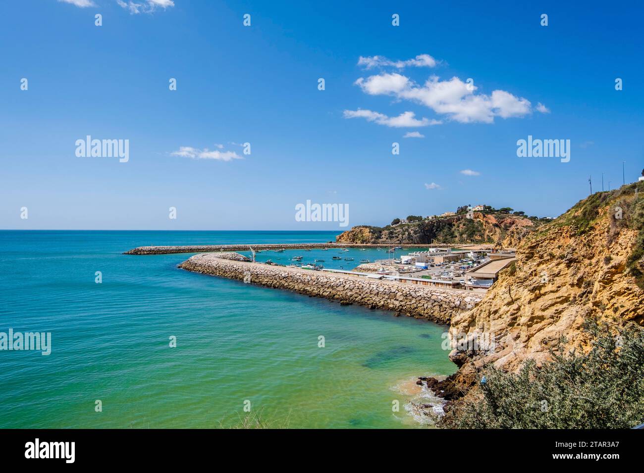 Awesome view of Marina in Albufeira, beautiful summer picture, blue sky ...