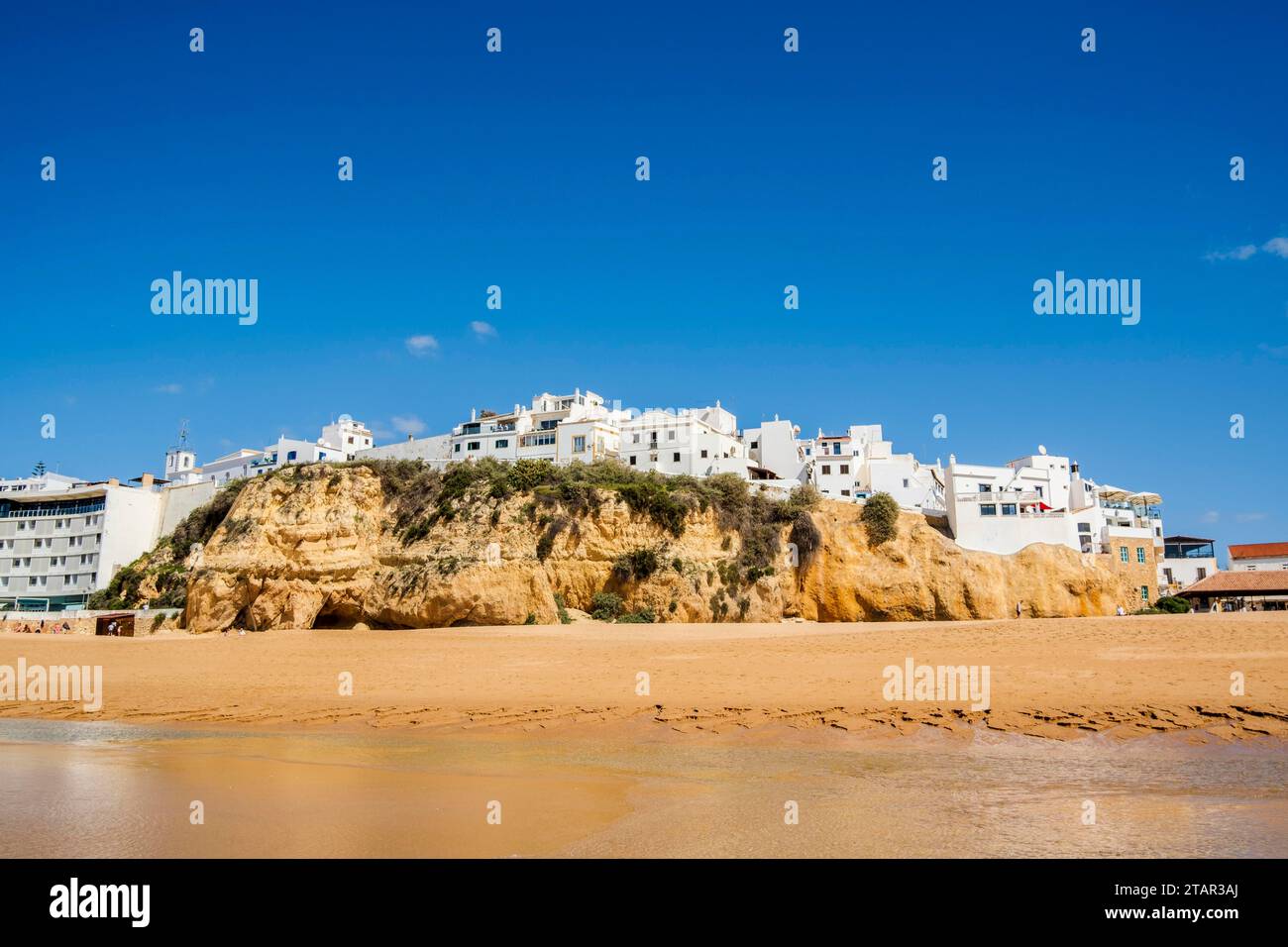 Great view of Fisherman Beach, Praia dos Pescadores, with whitewashed ...