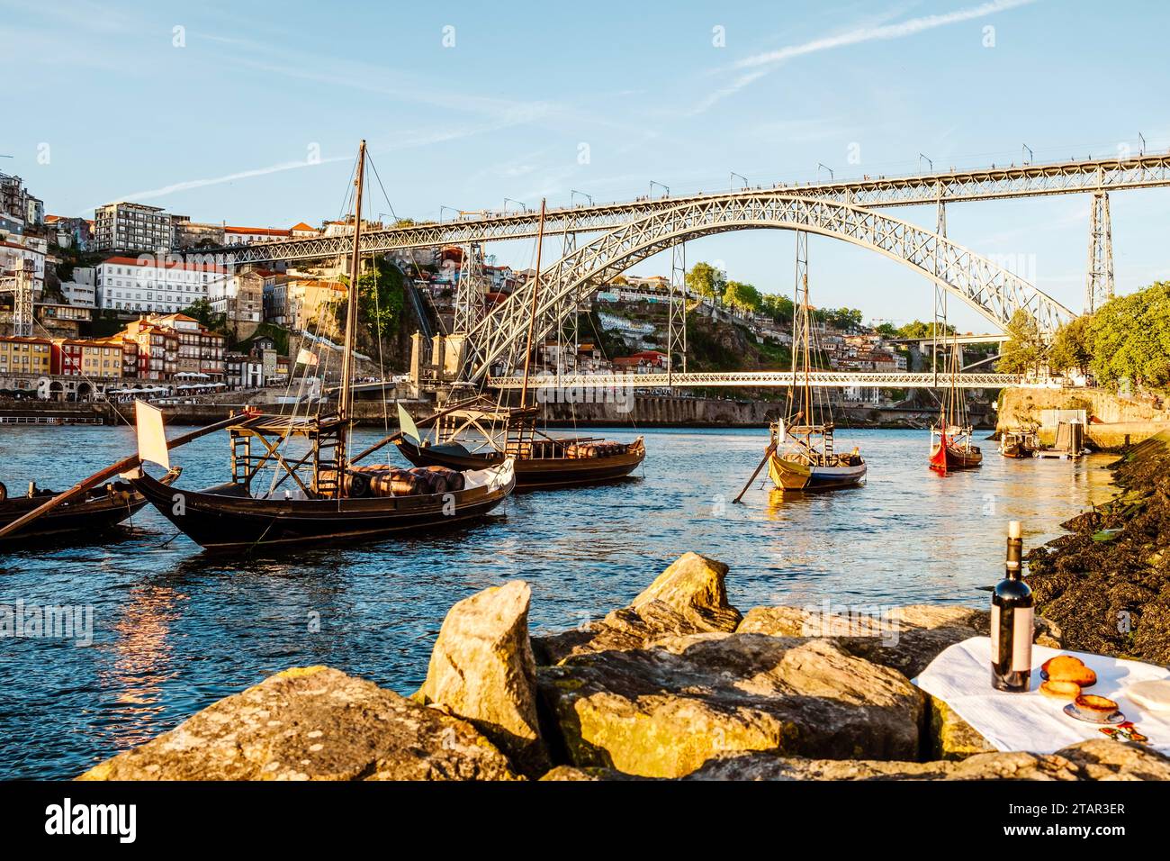 Great view of Porto or Oporto the second largest city in Portugal, the ...