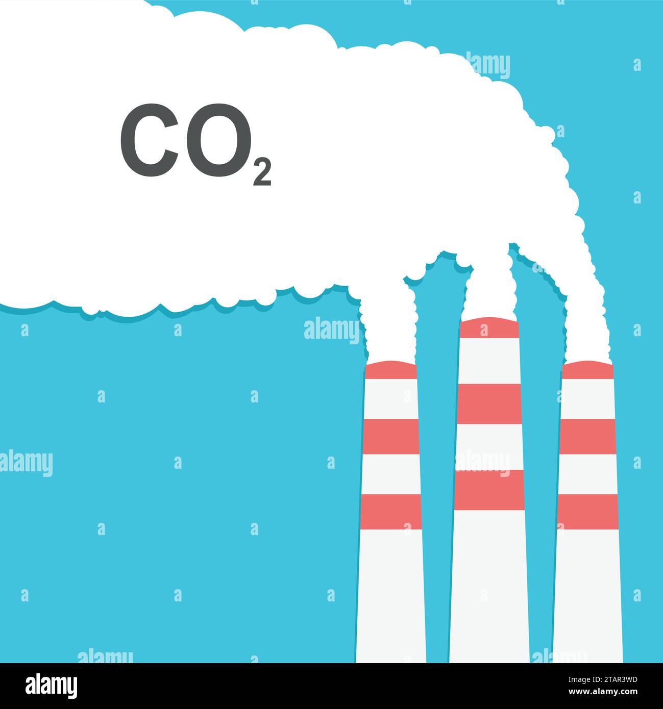 Air pollution. Factory or power plant emitting smoke. Smoking factory ...