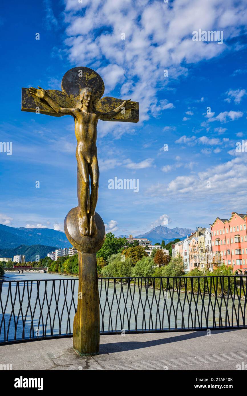 Crucifix on the Inn Bridge, Innsbruck, Tyrol, Austria Stock Photo - Alamy