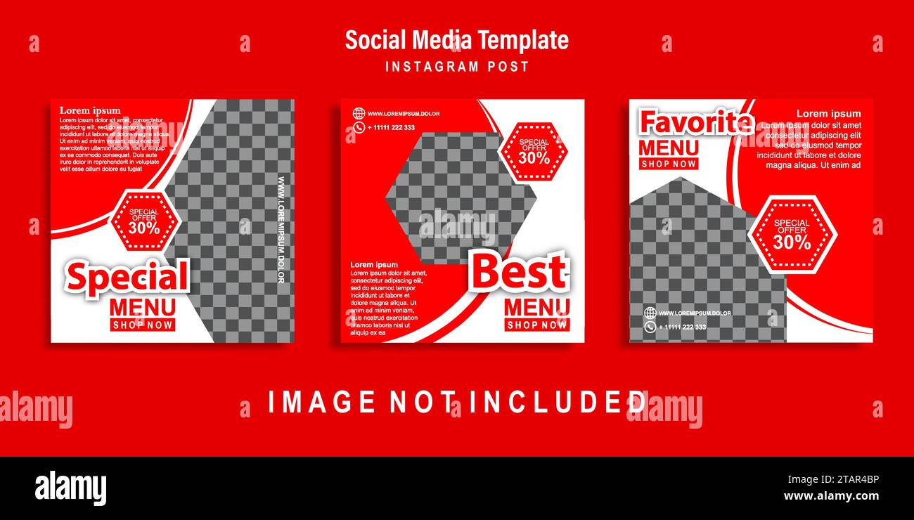 Food menu banner social media post. Editable social media template for ...