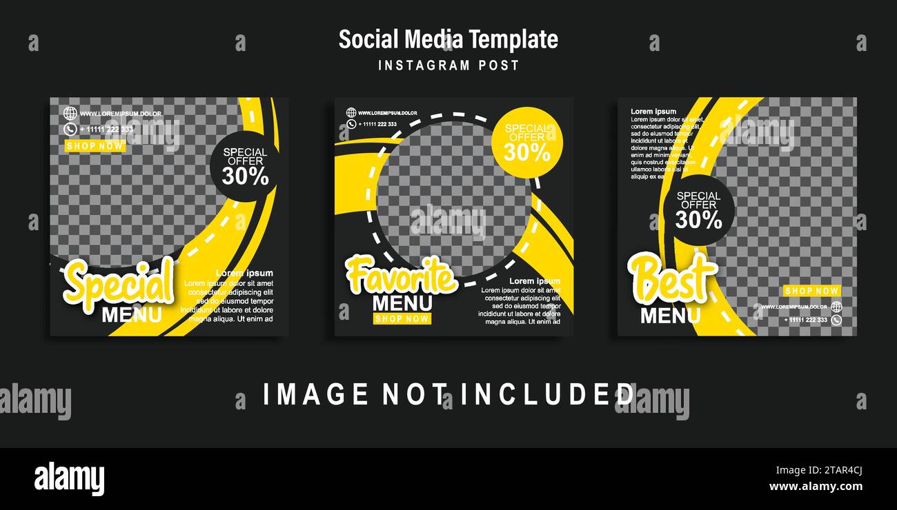 Food menu banner social media post. Editable social media template for ...