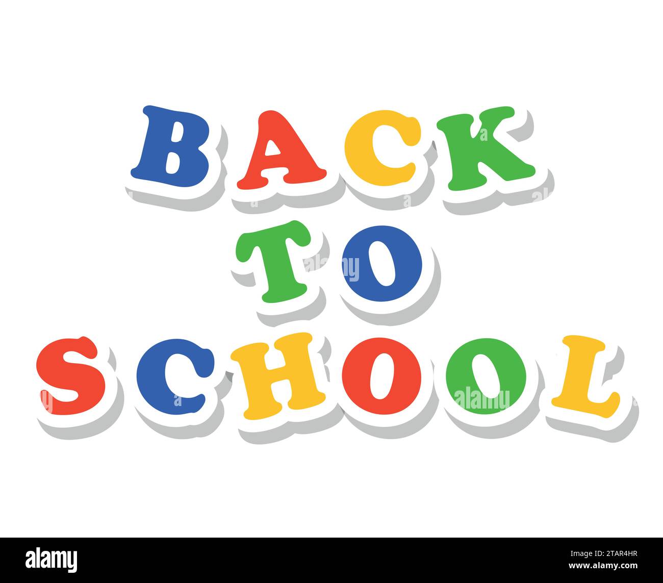 Back to school colorful text isolated on white background Stock Vector ...