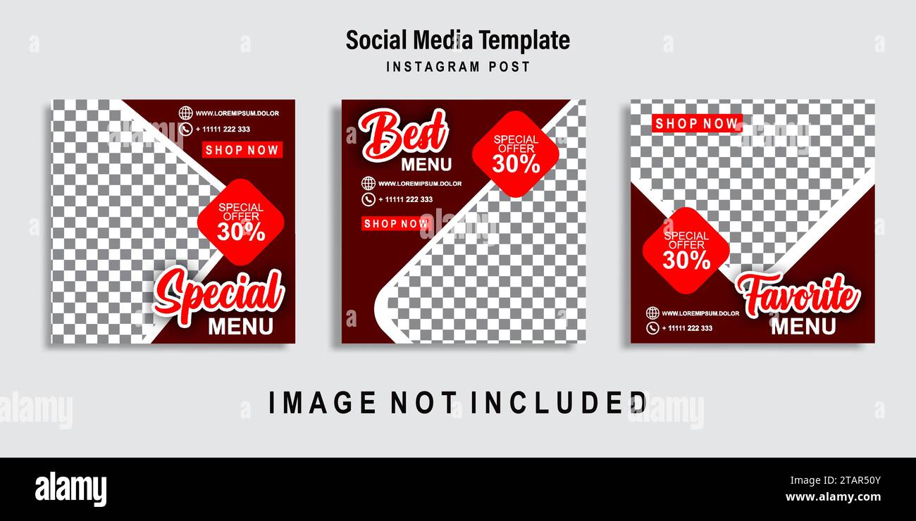 Food menu banner social media post. Editable social media template for ...