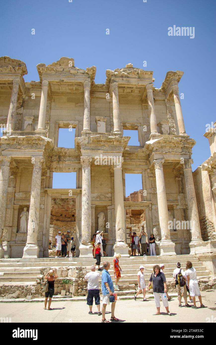 The library of Celsus is an ancient Roman building in Ephesus Stock ...