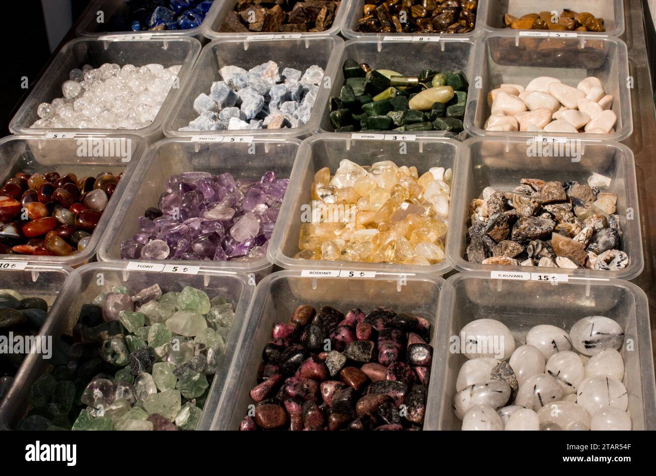 Set of natural various mineral gemstones of various color Stock Photo ...