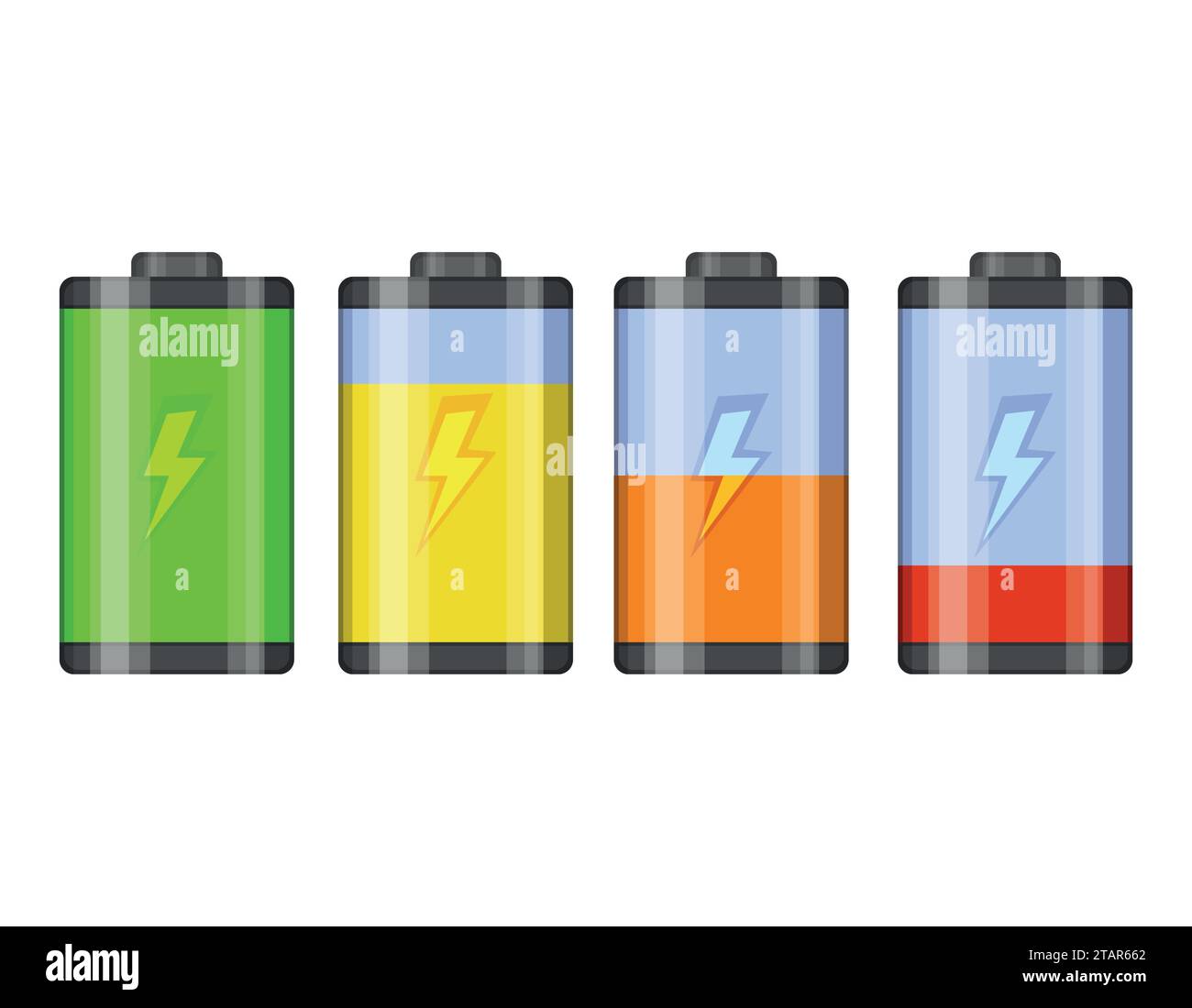 Set battery level icons hi-res stock photography and images - Alamy