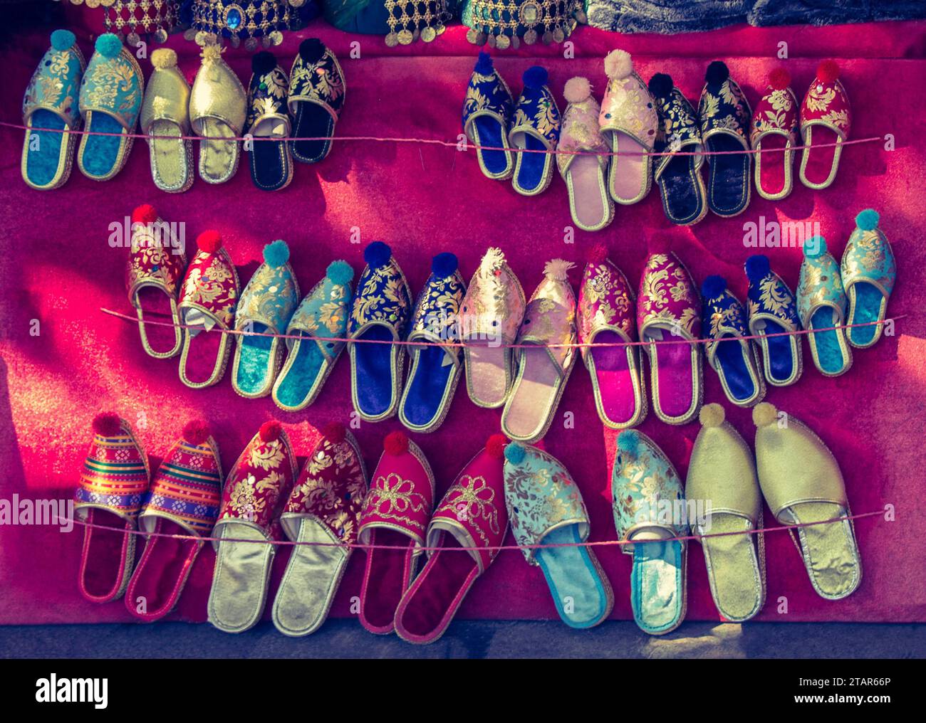 Traditional Ottoman style slippers in display in Bazaar Stock Photo - Alamy