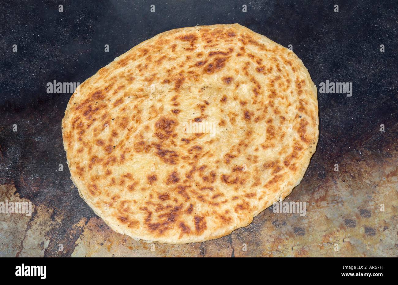 Home making of traditional turkish gozleme pancake Stock Photo - Alamy