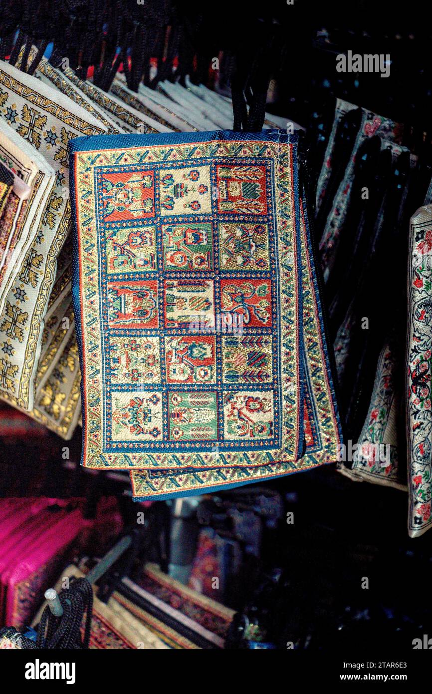 Traditional style handmade woven bags of fabric Stock Photo - Alamy