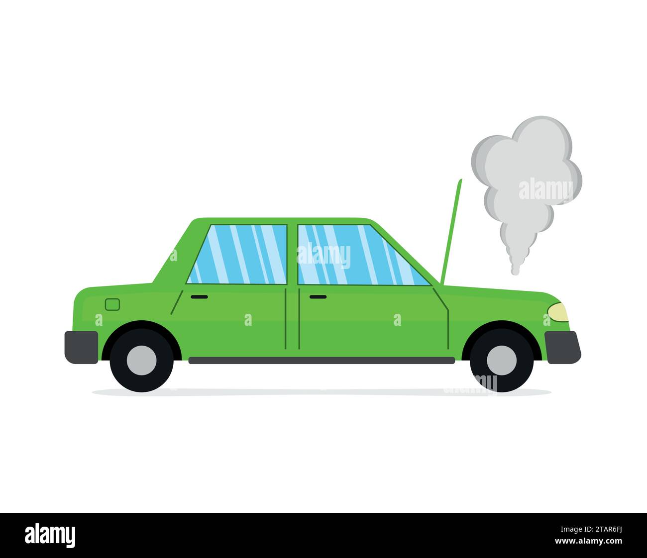 Car crash and accident on white background, auto broke down. Vector ...