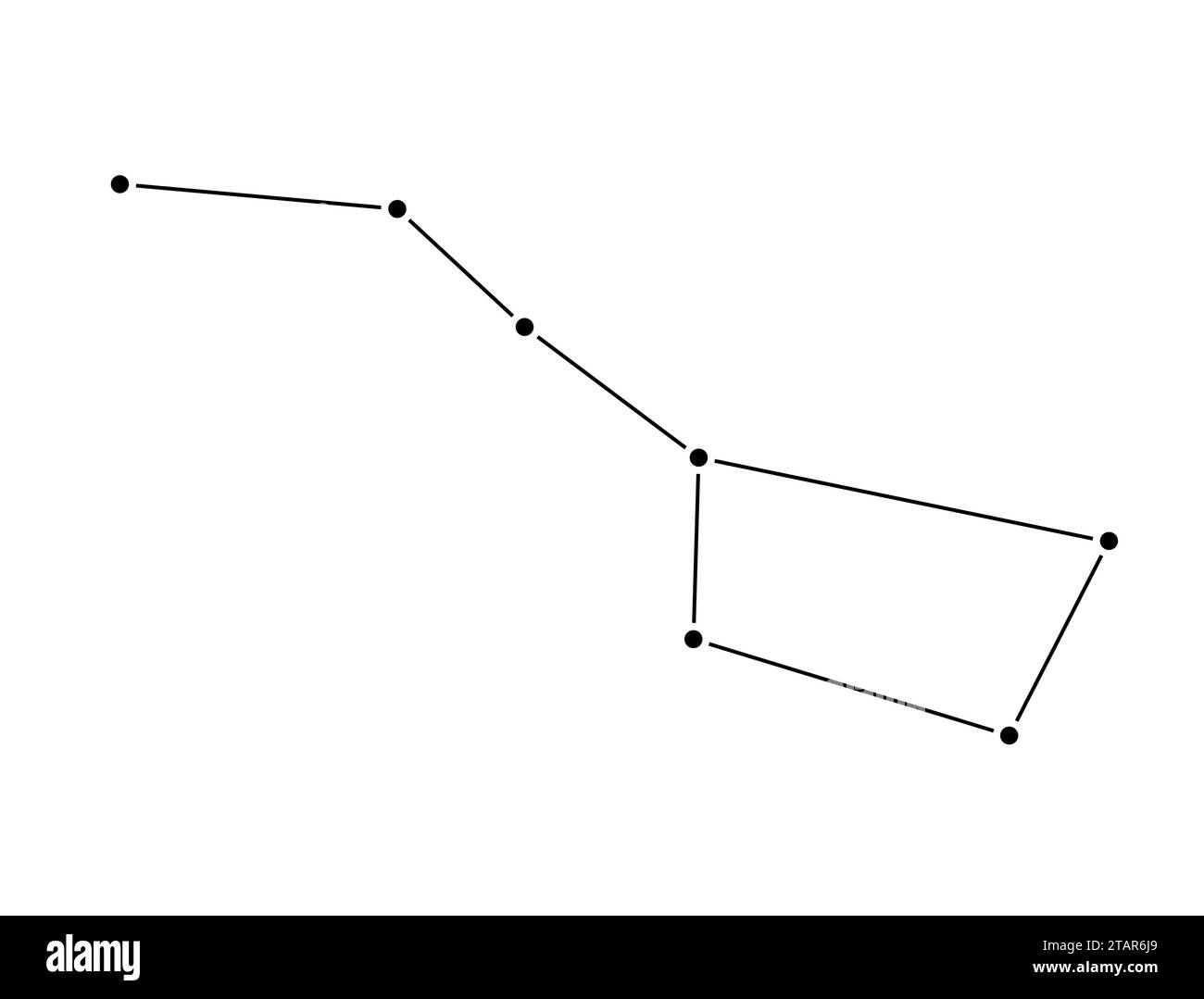 Big Dipper Constellation Isolated On White Background Ursa Major