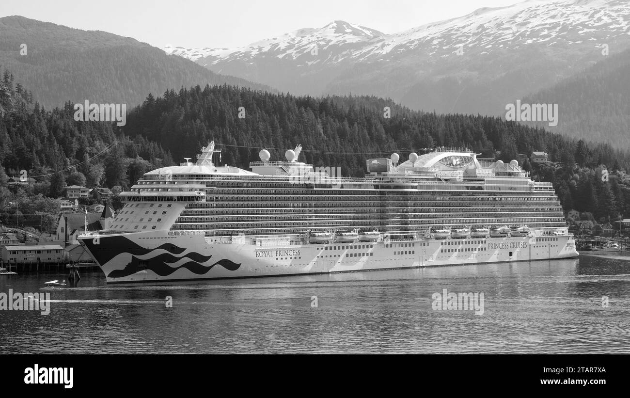 Ketchikan, Alaska USA - May 27, 2019: one cruise ship voyage with ...