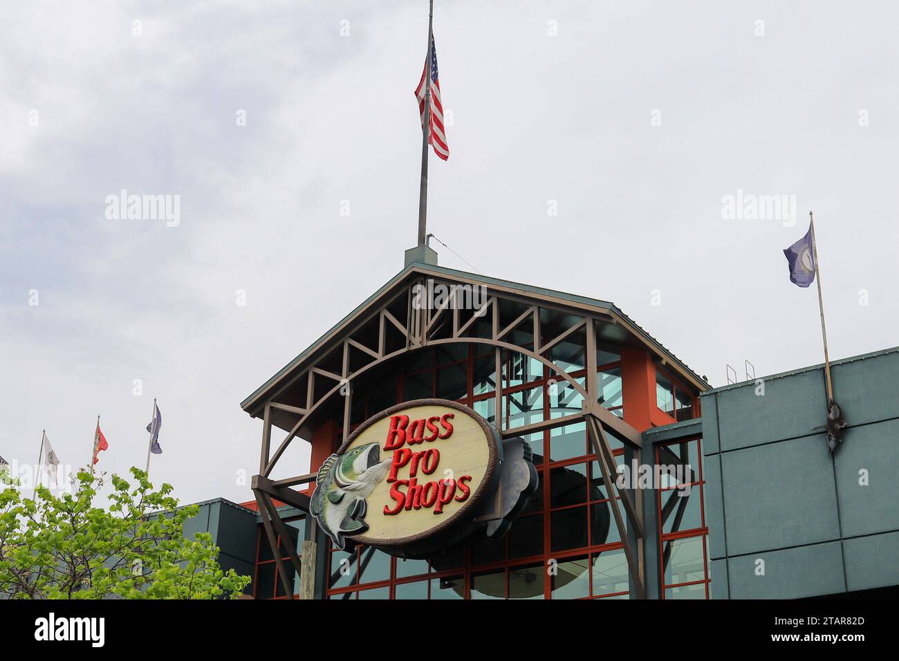 Clarksville, Indiana USA April 30, 2022: The exterior of Bass Pro Shops ...