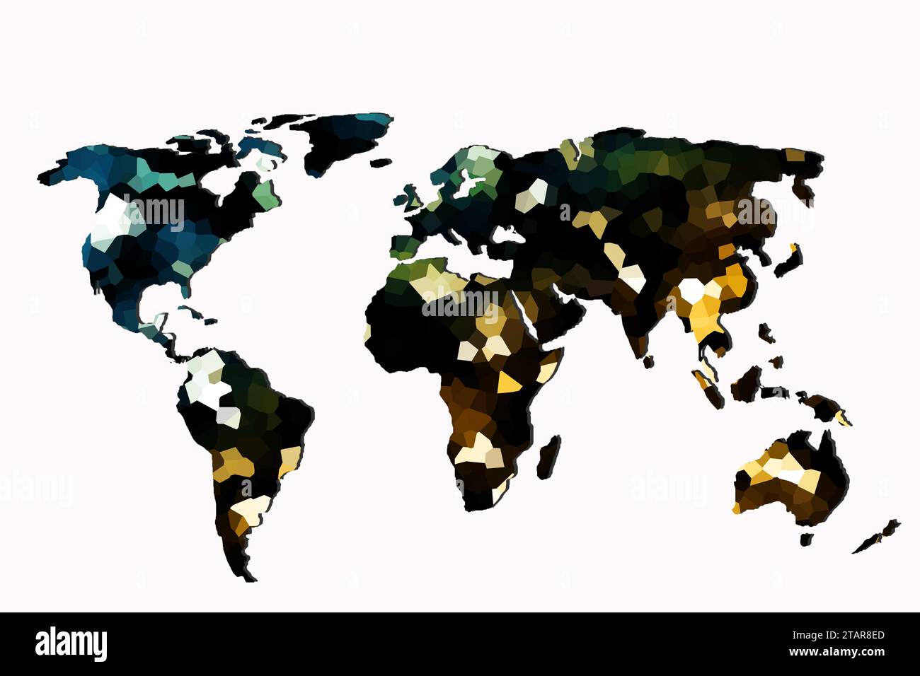 Roughly outlined world map with a colorful background patterns Stock ...