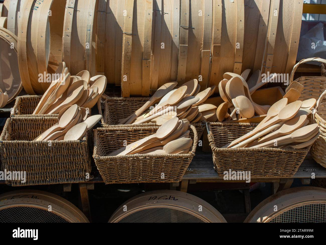 Handmade wooden kitchen utensils spoons wooden kitchen items Stock ...