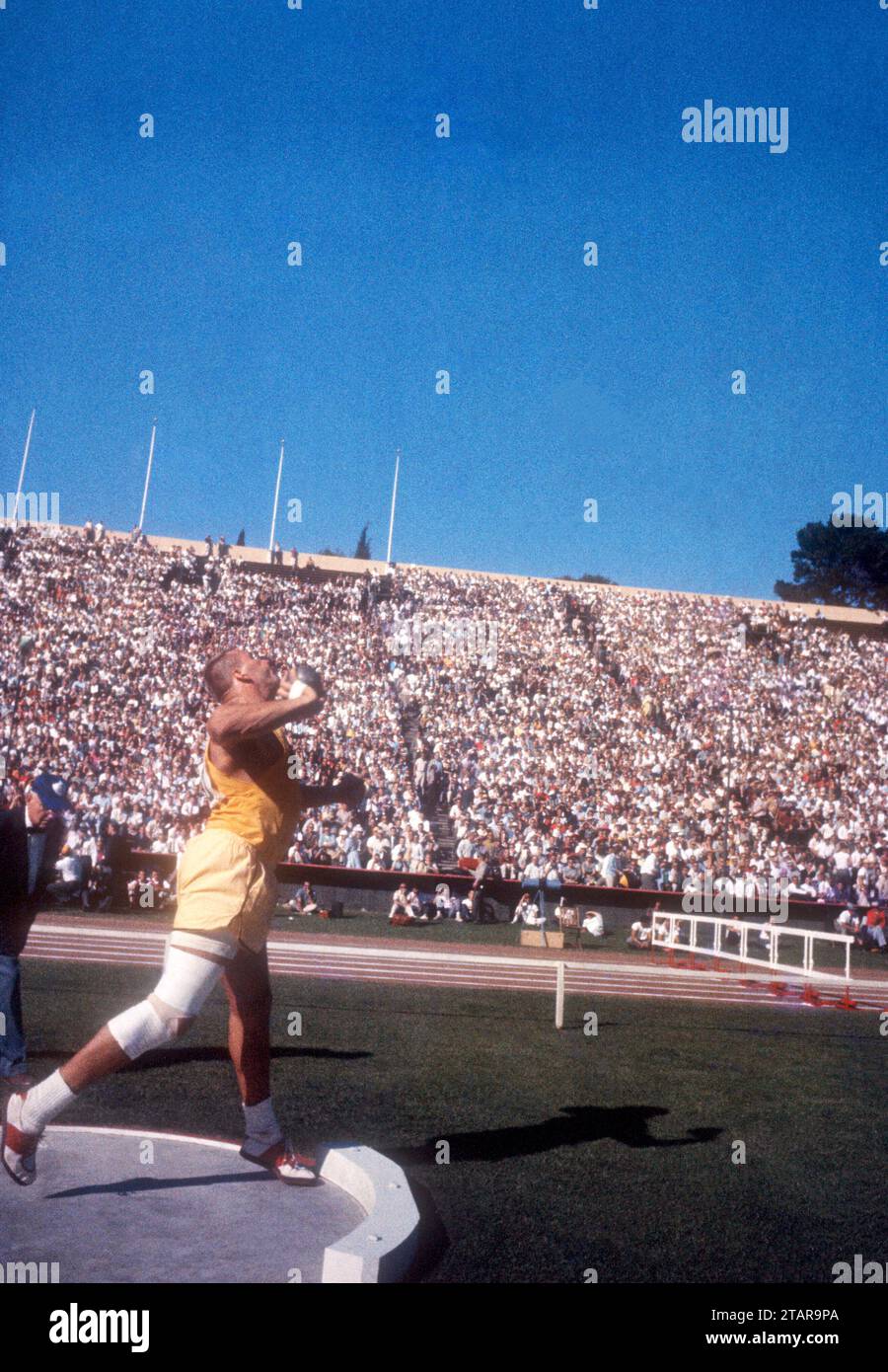 PALO ALTO, CA - JULY 1: American shot putter Bill Nieder pushes his ...