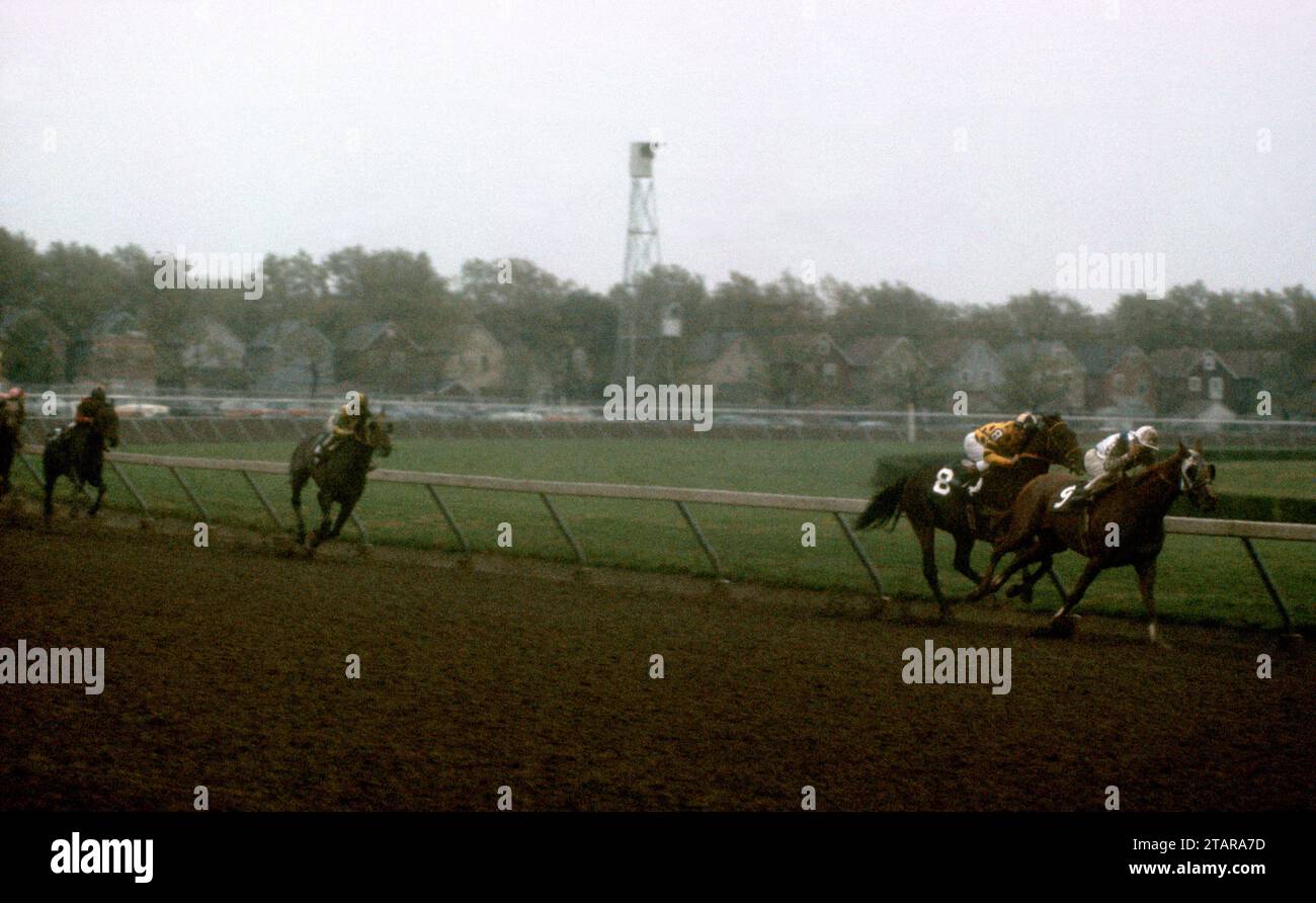 NEW YORK, NY - OCTOBER 1: Jockey Eddie Arcaro aboard Sword Dancer #9 ...